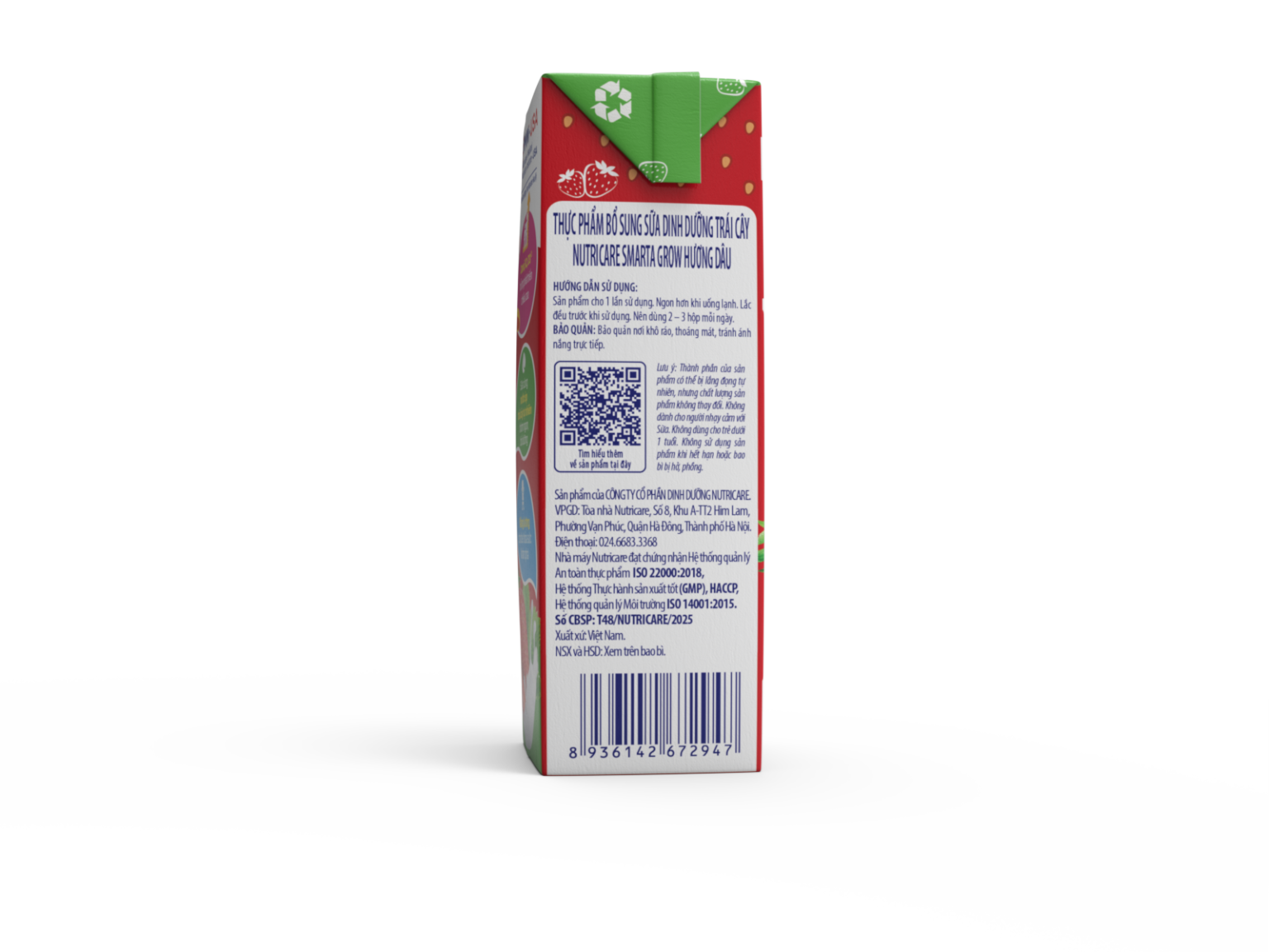Nutricare Smarta Grow RTD Fruit Milk - Strawberry Flavor - Nutricare